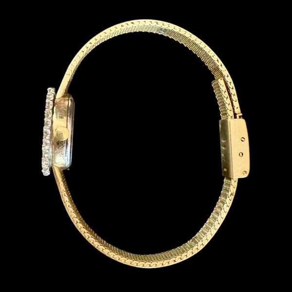 Elgin Diamond Bezel Gold Plated Swiss Quartz Movement Analog Display ...