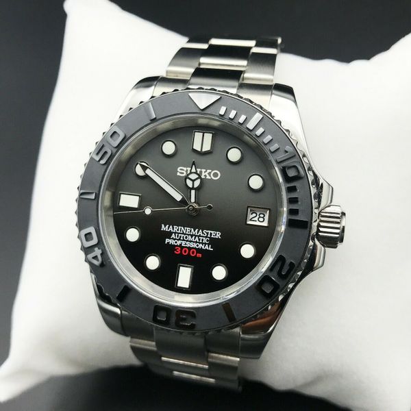 Black Yacht Master Diver Gradient MM300 Dial Custom Build Mod Seiko ...