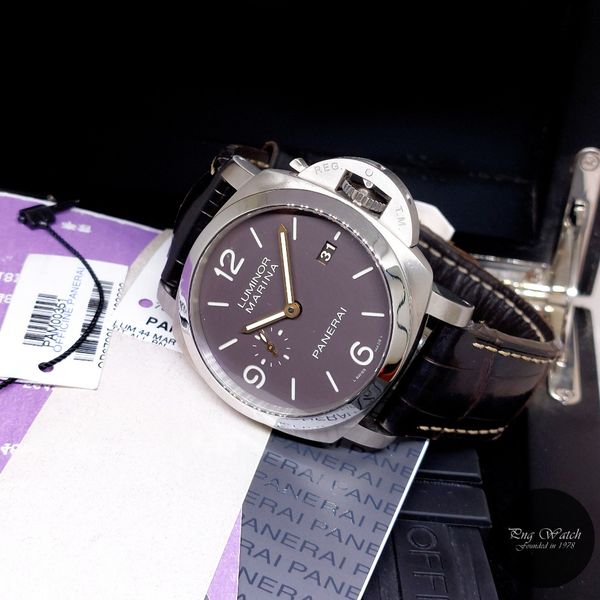 Panerai 44mm Brown Dial 3 Days 1950 Titanio Luminor Marina PAM351 ...