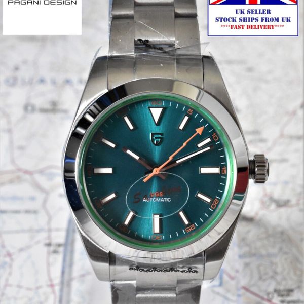 Pagani Design PD-1733 Blue Dial "MilG", 41mm Watch, Seiko NH35a Auto ...