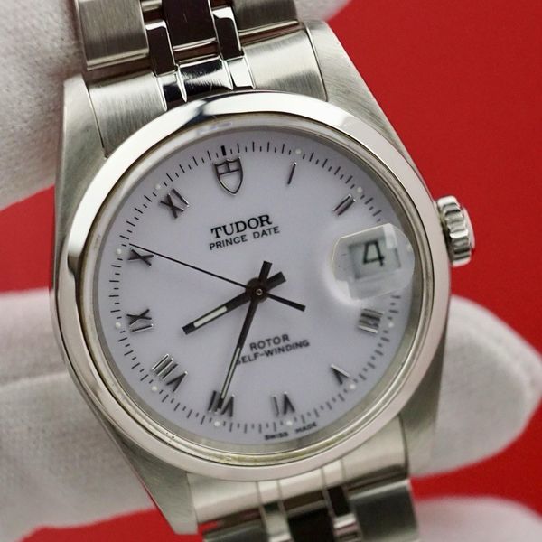 TUDOR Prince Date #74000N White Roman Dial | WatchCharts Marketplace