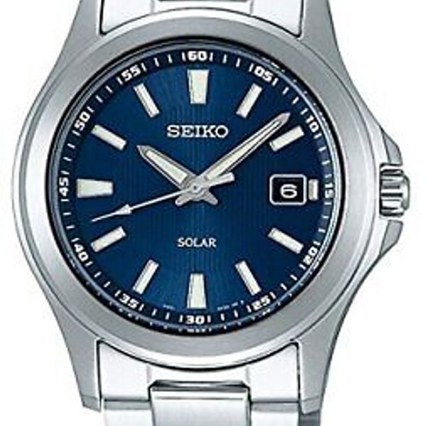 SEIKO Men's Watch Spirit SBPN071 Solar Date Blue silver NEW from japan ...