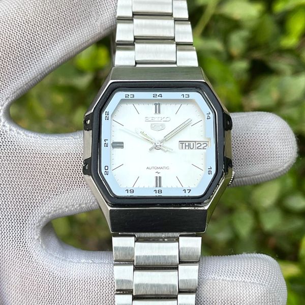 Vintage Seiko 5 Automatic Railway Octagonal TV Dial Japan Men's Watch ...