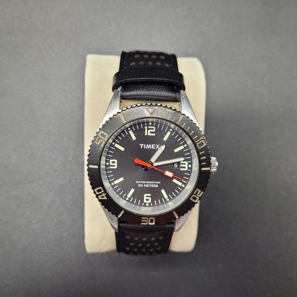Vintage Timex Mens Watch Diver style Black Dial | WatchCharts Marketplace