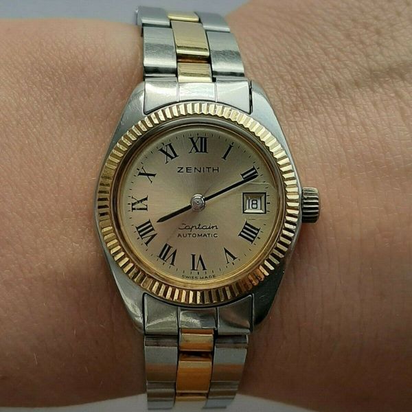 ZENITH CAPTAIN AUTOMATIC 19-0940-485 TWO TONE LADY 26mm SWISS JUST ...