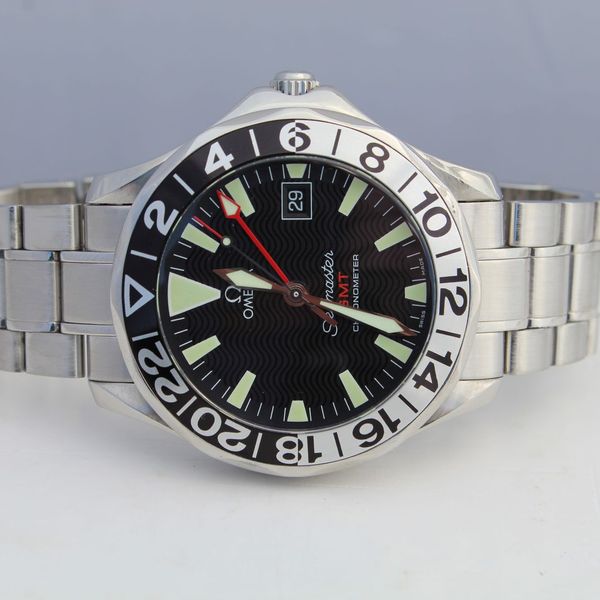 Omega Seamaster Pro 300M SMP GMT Black Wave Dial Sword Hands "Peter ...