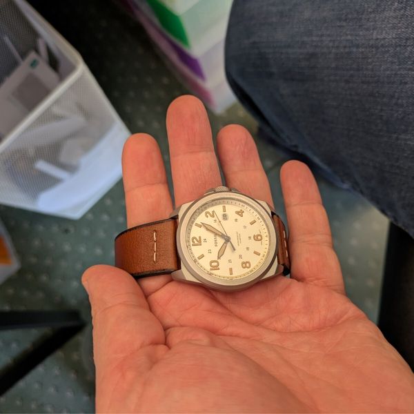 Fossil Menâ s Bronson Field | Light Brown Dial | Brown Leather Strap ...