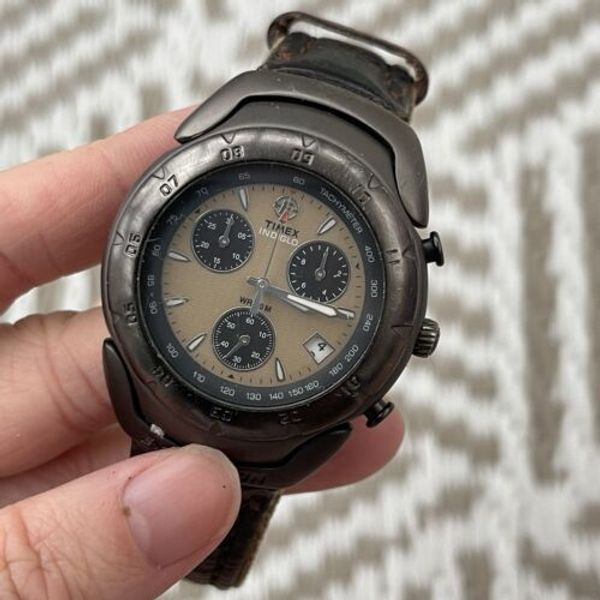 Timex Expedition Indiglo Wr50m Chronograph Mens Quartz Watch With Date ...