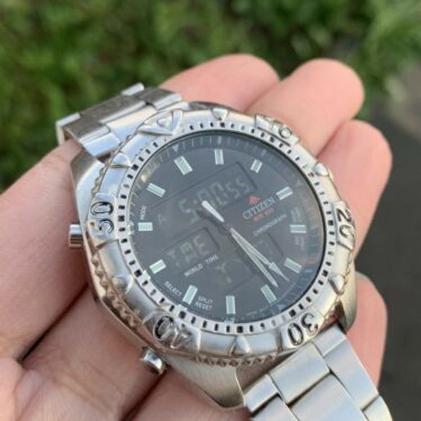 Vintage Mens Citizen Promaster Chronograph Diver Watch Ana Digi C460 ...