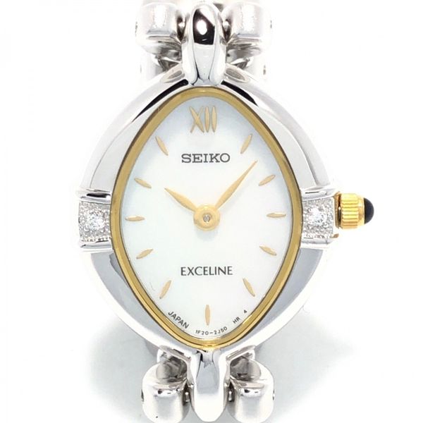 [New] [Used] SEIKO EXCELINE watch shell dial/rhinestone bezel white ...