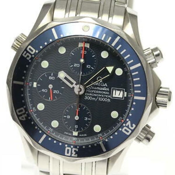 OMEGA Seamaster300 2599.80 Chronograph Navy Dial Automatic Men's Watch ...