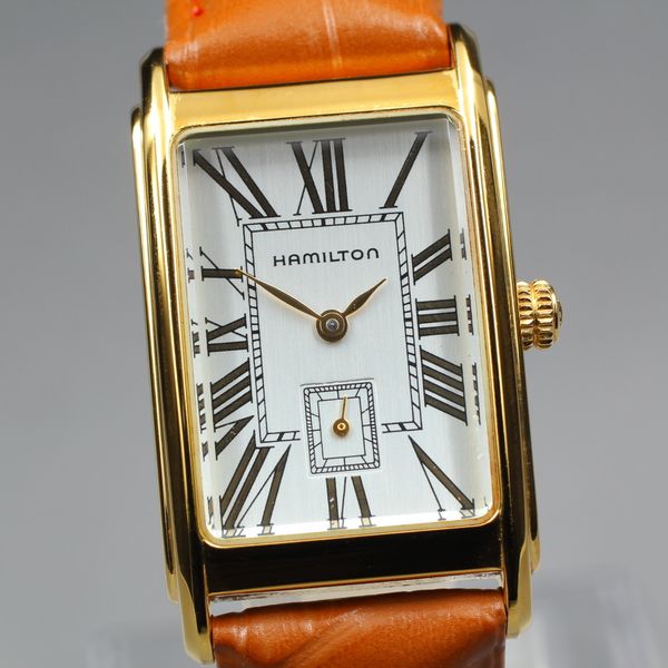 [Near MINT] HAMILTON 6350 Tank Roman Dial 24mm Quartz Unisex From JAPAN ...