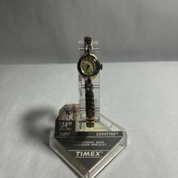 Timex Women's Cavatina 11217 Gold Color Stainless Steel Back, new in ...