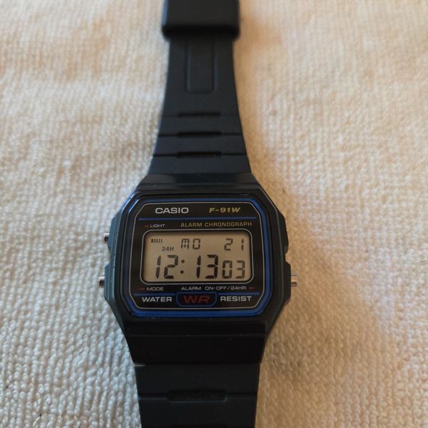 Casio F91W-1, 7 Year Battery Chronograph Watch, Black Resin Strap, Alarm B1 | WatchCharts ...
