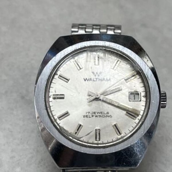 Waltham Self Winding 17 Jewel Men's Watch Time/Date Stainless Bezel ...