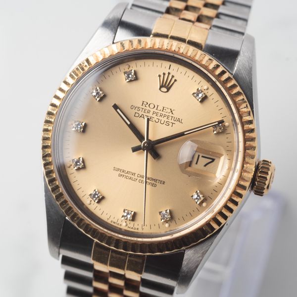 [WTS] Rolex Datejust 16013 18K/SS Champagne Diamond Dial | WatchCharts