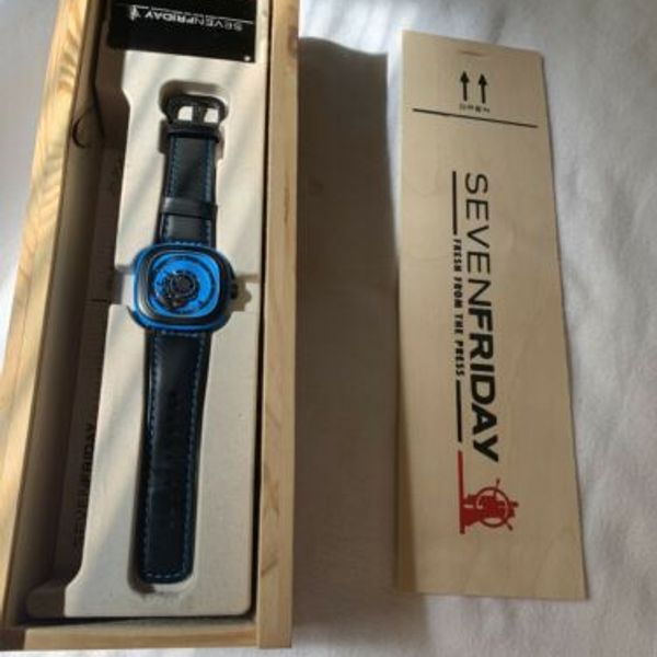 SEVENFRIDAY Industrial Essence Blue Steel PVD With Box & Papers # P1-04 ...