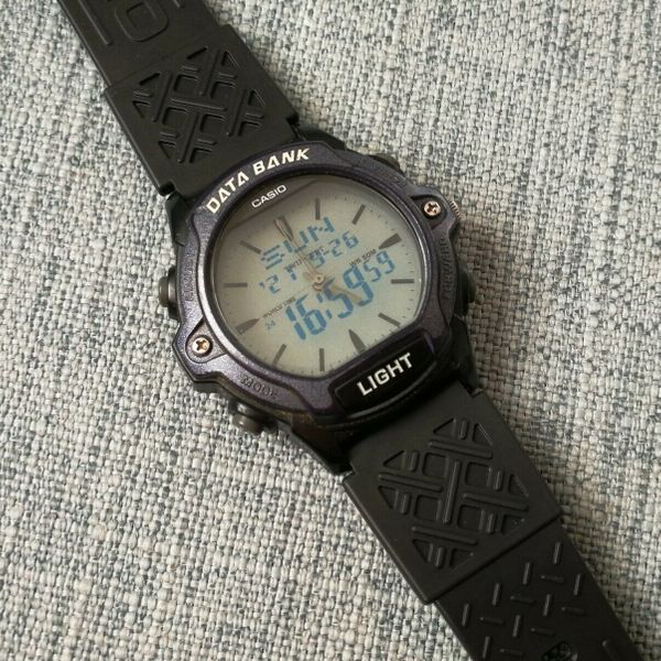 vintage casio abx-24 illuminator twincept databank alarm worldtime lcd ...