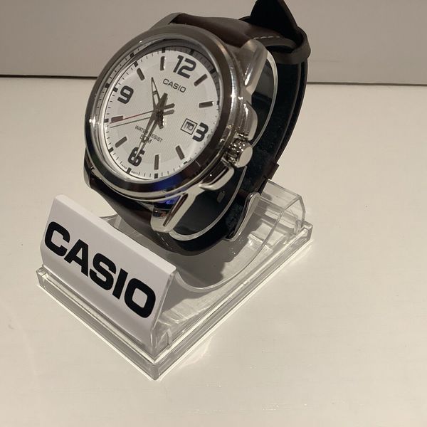 Casio MTP-1370P Wrist Watch In Full Working Order Japan movement brown ...