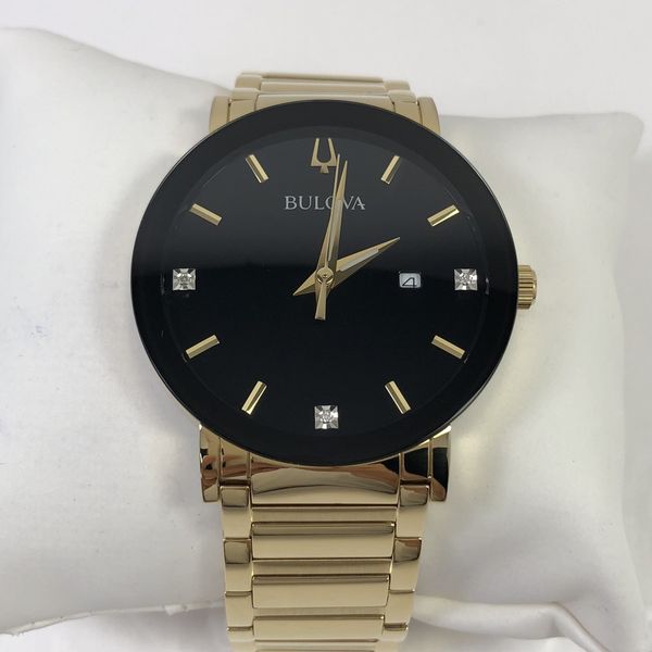 Bulova Futuro Diamond Quartz Gold Tone Stainless Steel Men's Watch ...