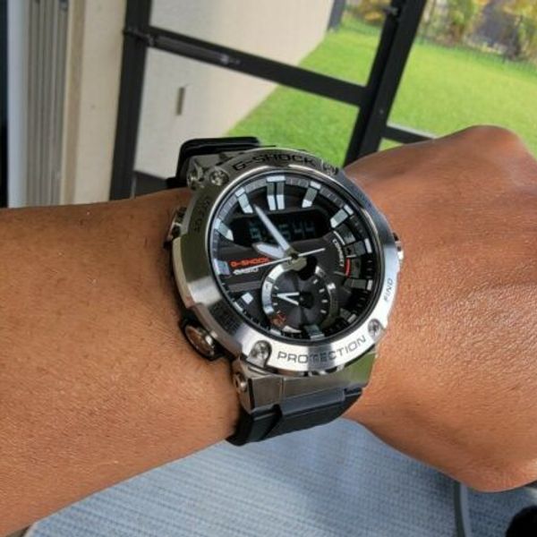 Casio g-shock gstb200-1a g-steel series tough solar watch carbon core ...