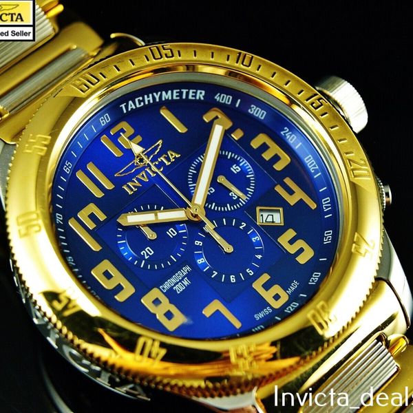 Rare Invicta Men's 52mm RUSSIAN DIVER Offshore SWISS MADE Chrono BLUE ...