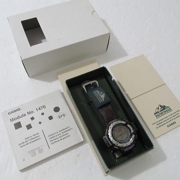 Vintage Casio Pathfinder 1470 Pat-40 Menâ s Watch Triple Sensor ...