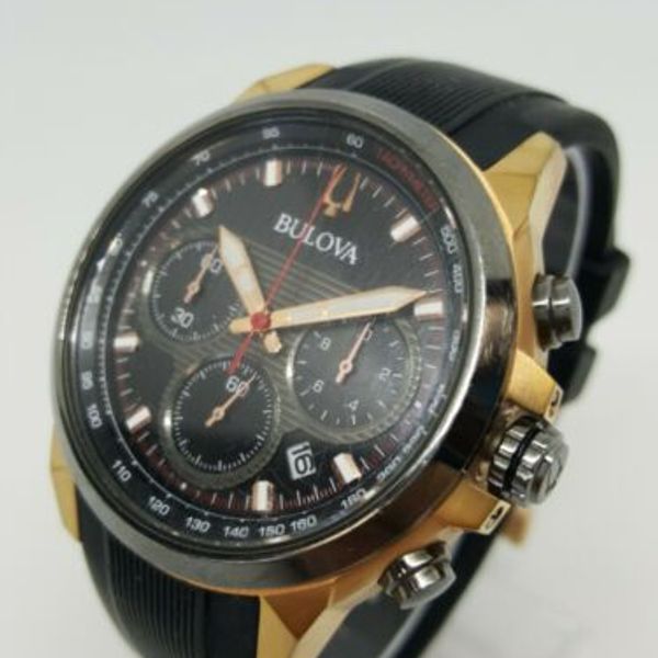 Bulova 98B311 Men's 44mm Rose Gold Tone S/Steel Chronograph Watch *NEW ...