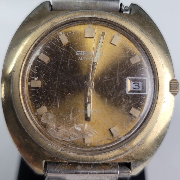 Vintage Seiko 17 jewel 7005-7099 Automatic Calendar Men's Watch RUNNING ...