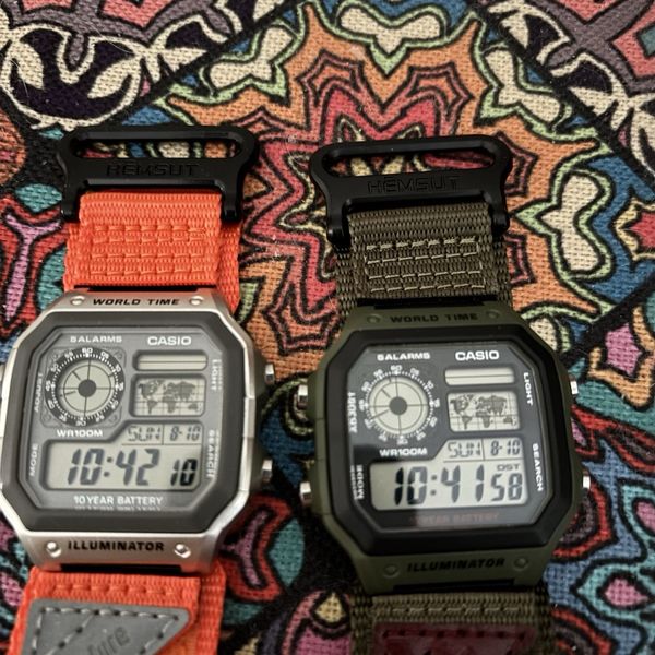 Casio Digital World Map Alarm Backlight Stopwatch AE-1200WHB-3BV 100M ...