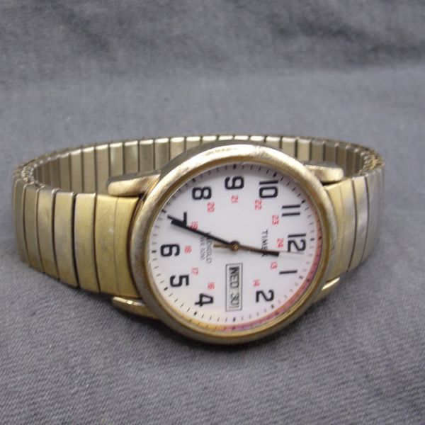 Men's Gold TIMEX Military Watch w/ Backlight & New Battery - Works ...