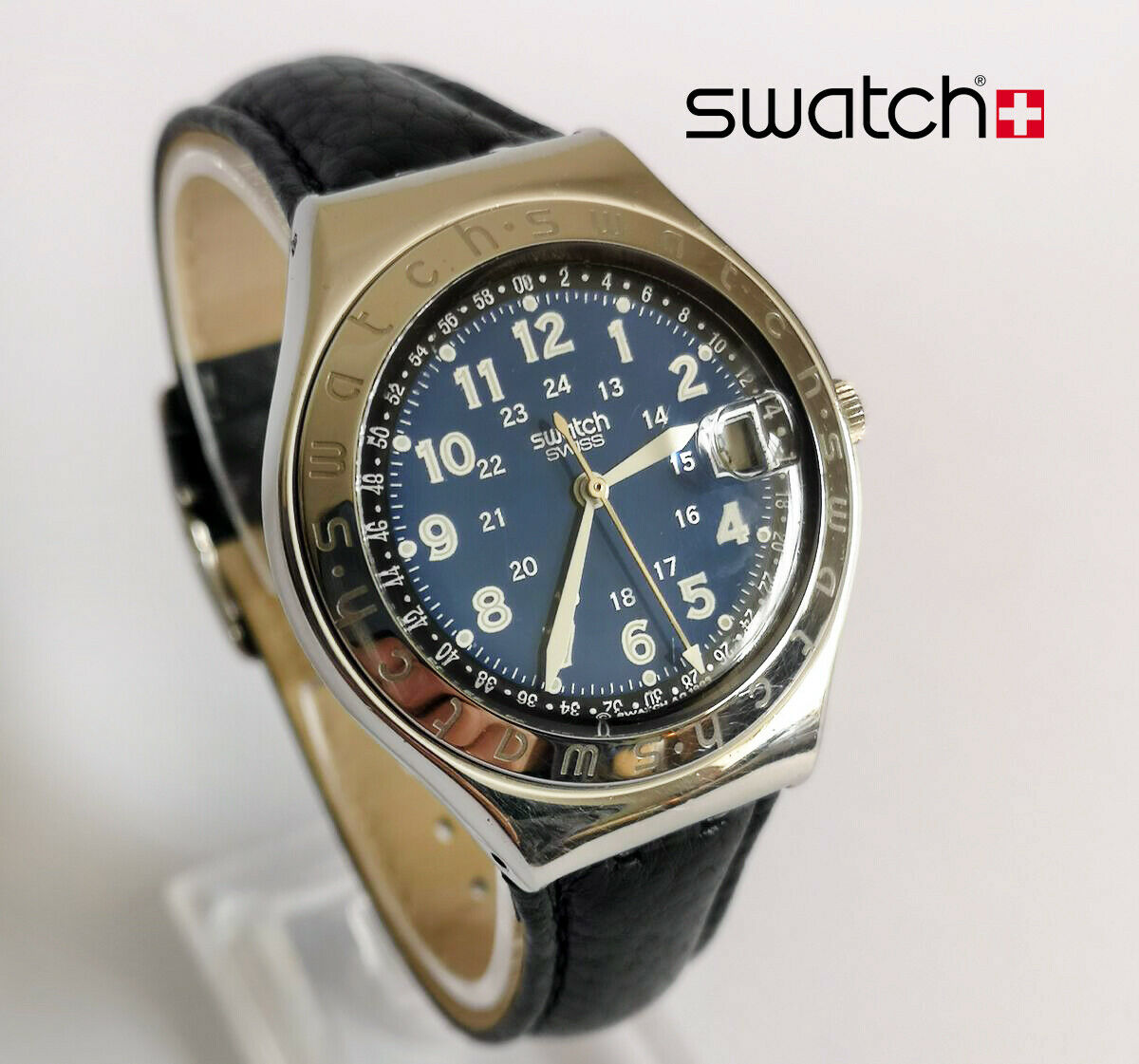 Vintage 1993 Swatch Irony Happy Joe Blue YGS400 men's quartz watch date | WatchCharts