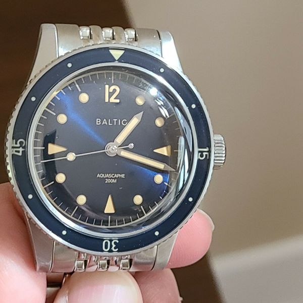Brand New Baltic Aquascaphe Blue Gilt 200m Dive 39mm Automatic Watch ...