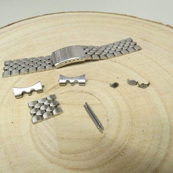 Mens Seiko 19mm Coffin Link Stelux STL stainless steel wrist watch band bracelet | WatchCharts ...