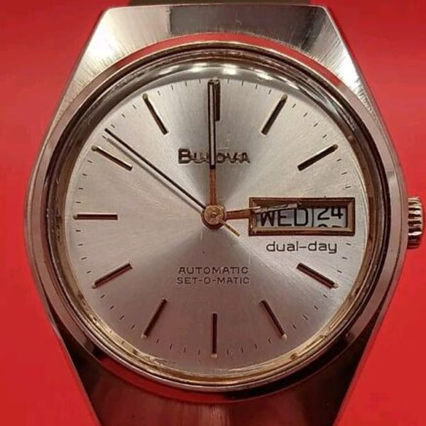 Swiss Made Bulova Dual-Day Automatic Set-O-Matic Men's Watch Runs with ...