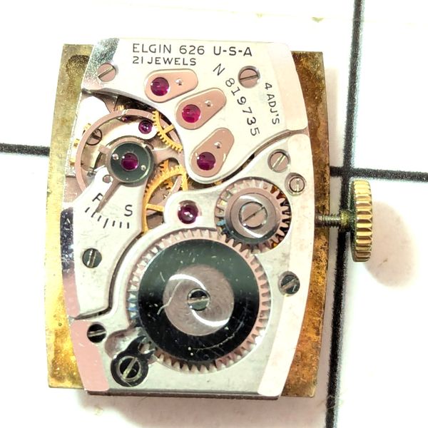 VTG Lord Elgin 14k G F Rectangle Art Deco Mechanical Watch Wind Up ...