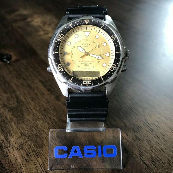 Vintage 1987 Casio AMW-320C Analog Digital Diver Watch Made in Japan ...