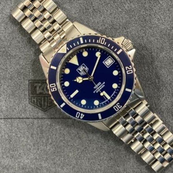 Vintage TAG HEUER 1000 980.613 Blue Submariner Style Dive Watch ...