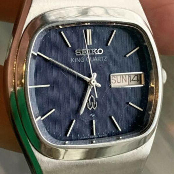 VINTAGE SEIKO 5856-5010 KING QUARTZ NAVY DIAL Beautiful watch Not ...
