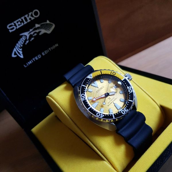 NEW! Limited Edition Seiko Prospex Zimbe (SRPD19K) Yellow Mini Turtle ...