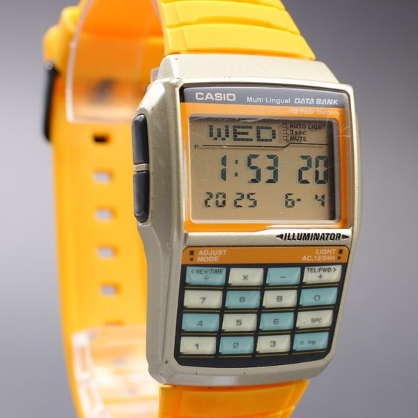 Rare N/Batt [EXC+5] Casio DBC-32 Calculator Data Bank Yellow Degital QZ ...