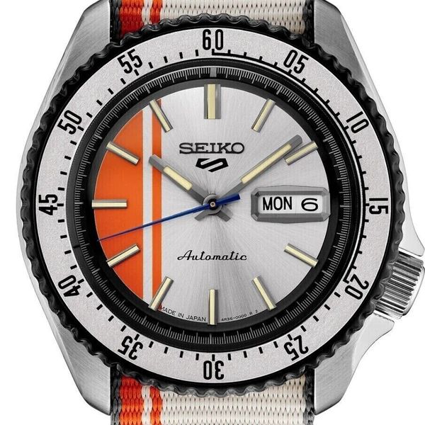 Seiko Men 5 Sports Special Edition SKX Style Orange White Automatic ...