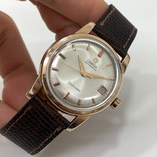 RARE OMEGA SEAMASTER BIG HORSE ROSE GOLD CAPPED 2849 8 SC AUTOMATIC CAL ...