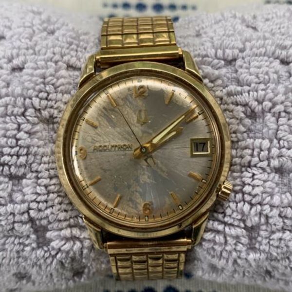 1969 Bulova Accutron Men's Watch - 14K Gold Filled Case - Tuning Fork ...
