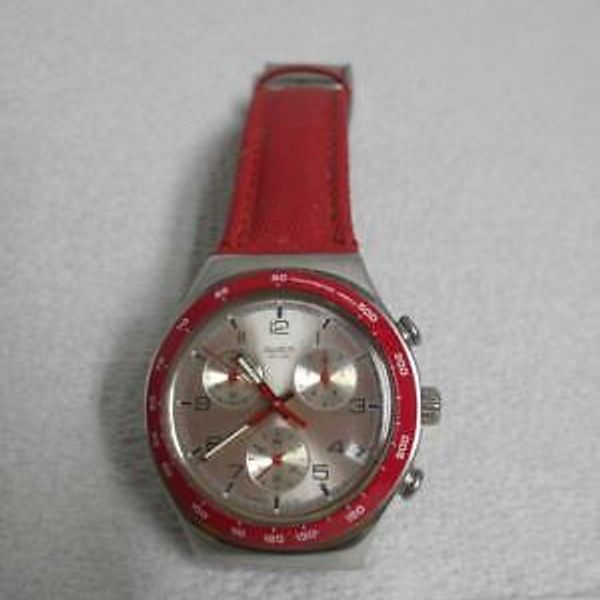 Mens Swatch Irony 4 JEWELS Red Silver Tachymeter 1000m Watch Swiss Made | WatchCharts