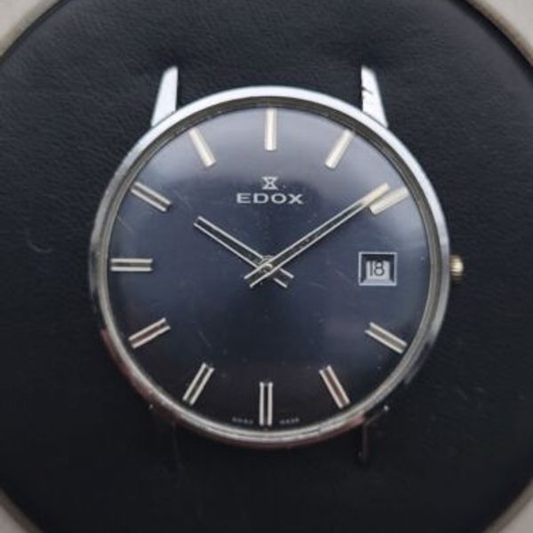 Edox - Ref. 24782-6 - Manual - Date - Blue Dial - Swiss - Repairs Or ...