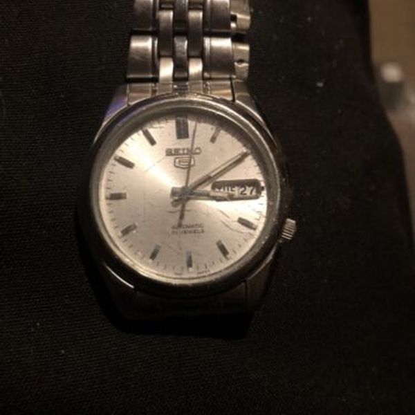 Seiko 5 Sports Silver Men's Watch - SNK355K1 Automatic Winder | WatchCharts Marketplace