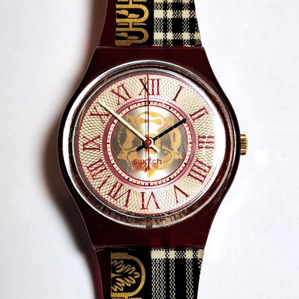 Swatch dark red wristwatch 1994. 522. 8213 | WatchCharts Marketplace