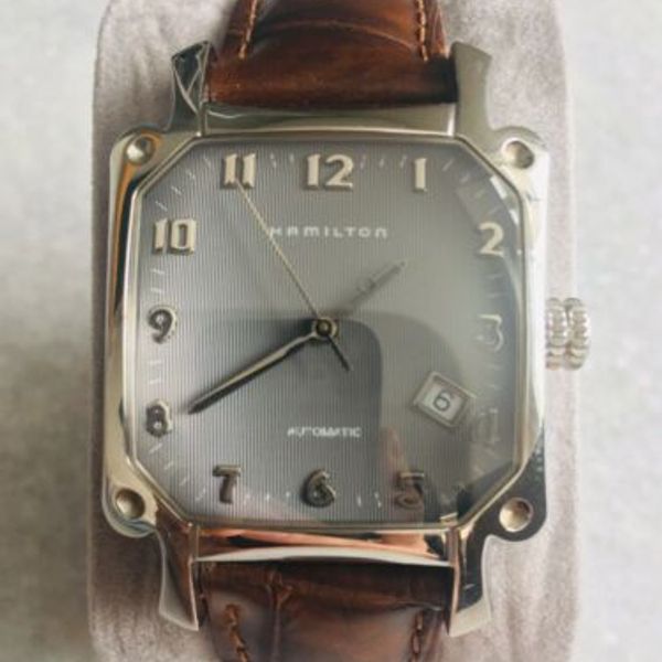 Hamilton Lloyd Automatic ETA 2824-2 Square Case Gray Dial Vintage Watch ...