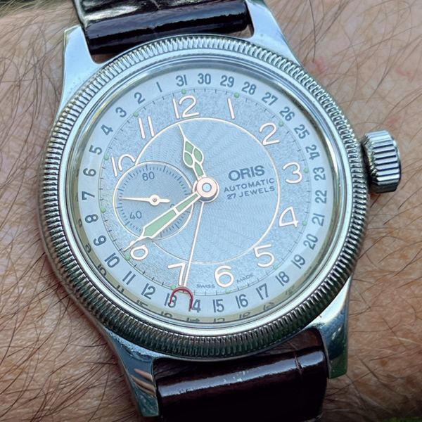 [$600 USD] Oris Big Crown Pointer Date Classic 7463B + Crocodile strap ...